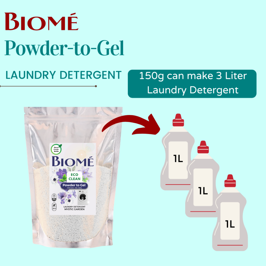 BIOMÉ Powder-to-Gel Laundry Detergent 150g – 3L – Pink Dahlia | Mystic ...