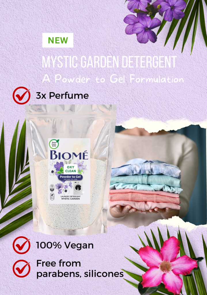 BIOMÉ Powder-to-Gel Laundry Detergent 150g – 3L – Pink Dahlia | Mystic ...