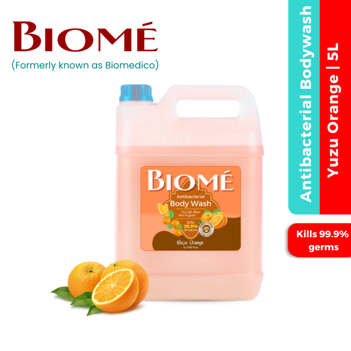 BIOMÉ Antibacterial Body Wash (5L) Rose / Yuzu Orange – Zircochem Resources